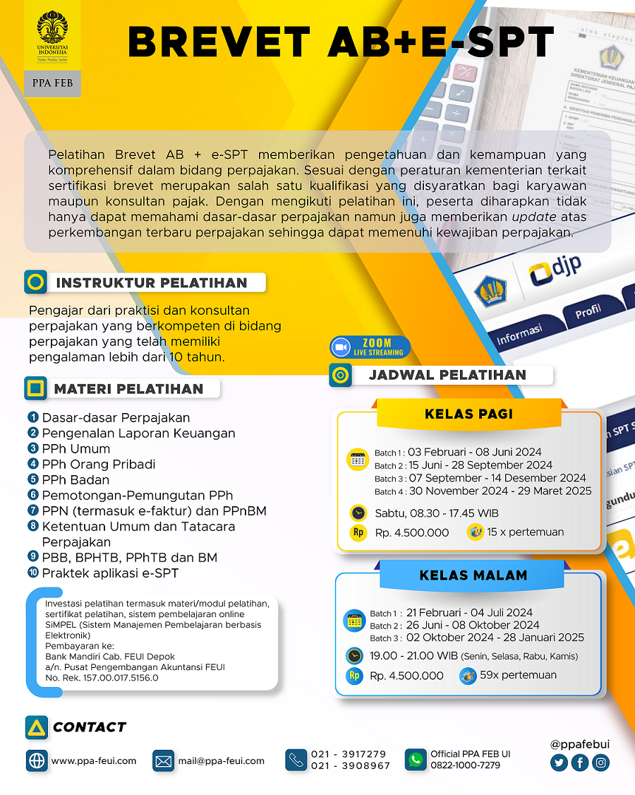 Brevet AB (Senin - Kamis) - Pusat Pengembangan Akuntansi - FEB UI